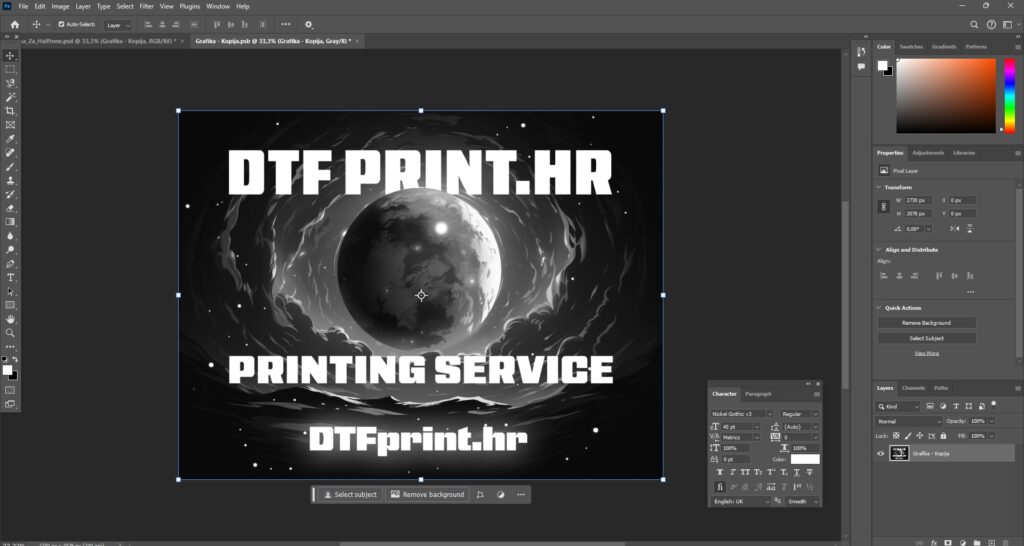 Soft print - DTF Halftone effect - Tutorial in Photoshop